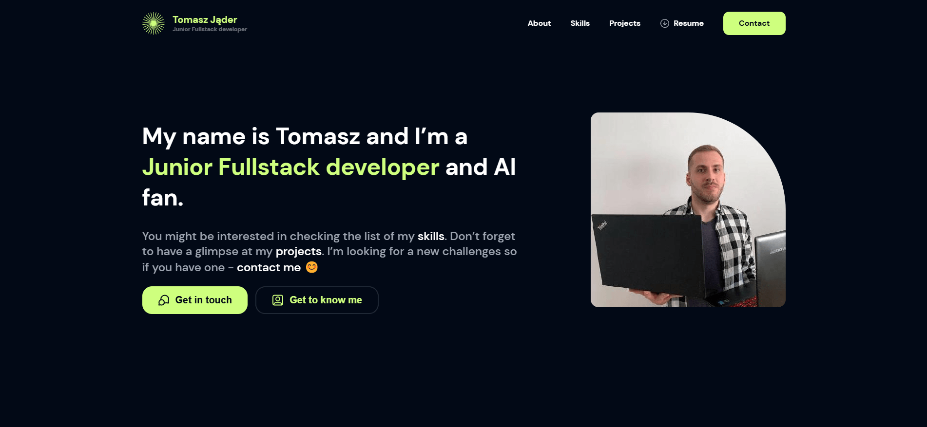 Tomasz Jąder | Fullstack Developer Portfolio | JavaScript, Angular, Node.js, Python